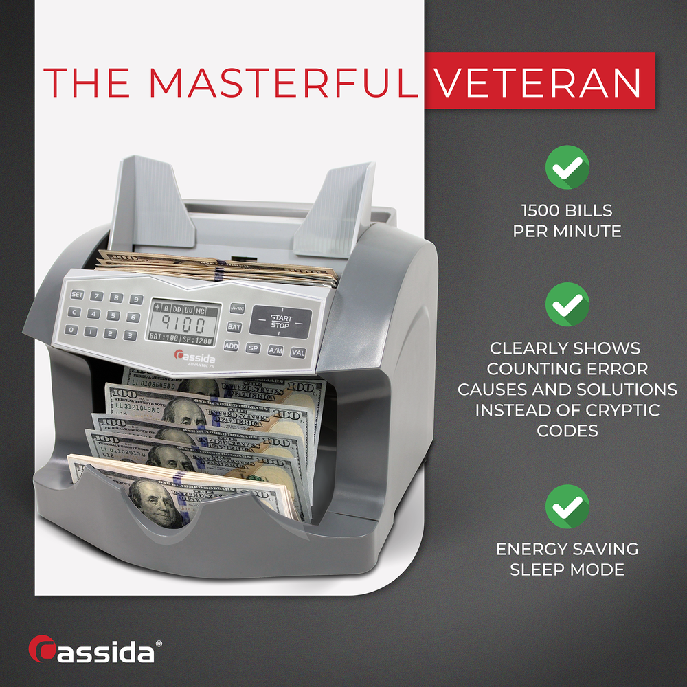 Cassida Bill Counter | Cash Currency Counter and Sorter Machines | Cassida