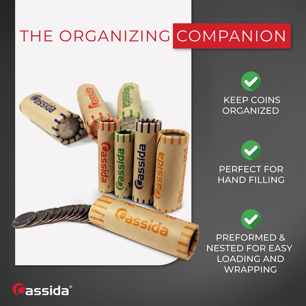 Cassida Coin Wrappers - Coin Rolls - Keep Coins Organized