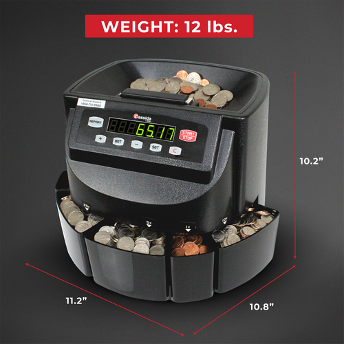 Cassida C200 Coin Counter - Coin Sorter: 300 Coins/Min Count