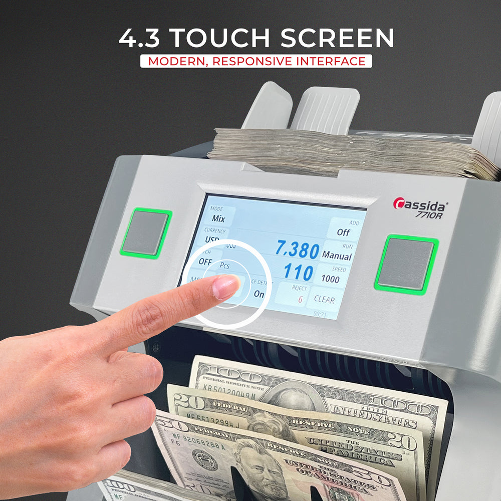 Cassida 7710R Mixed Bill Counter - Cash Counting Machine Mixed Bills
