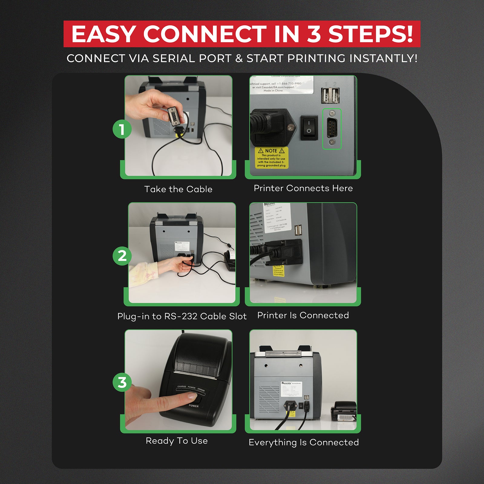 Cassida Cash Handling Printer - Cash Register with Receipt Printer