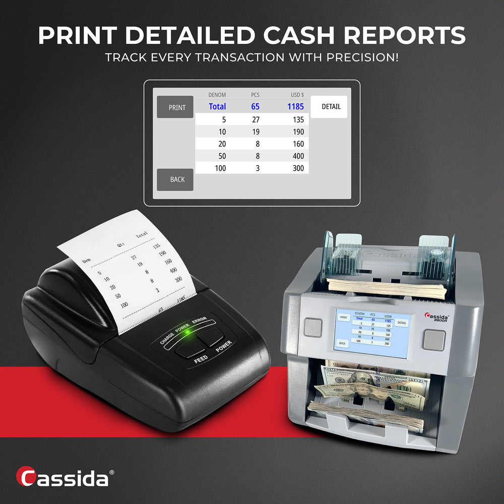 Cassida Cash Handling Printer - Cash Register with Receipt Printer