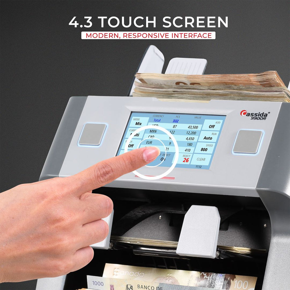 Cassida 9900R V2 Mixed Bill Counter - Cash Counting Machine Mixed Bills