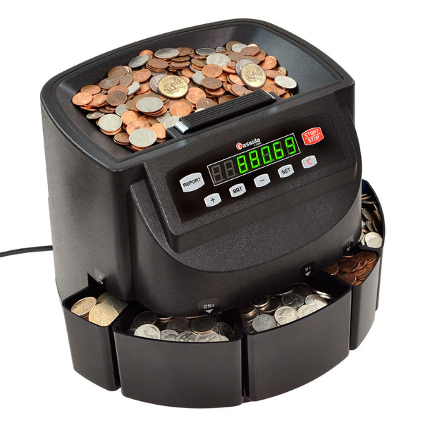 Cassida C200 Coin Counter - Coin Sorter: 300 Coins/Min Count